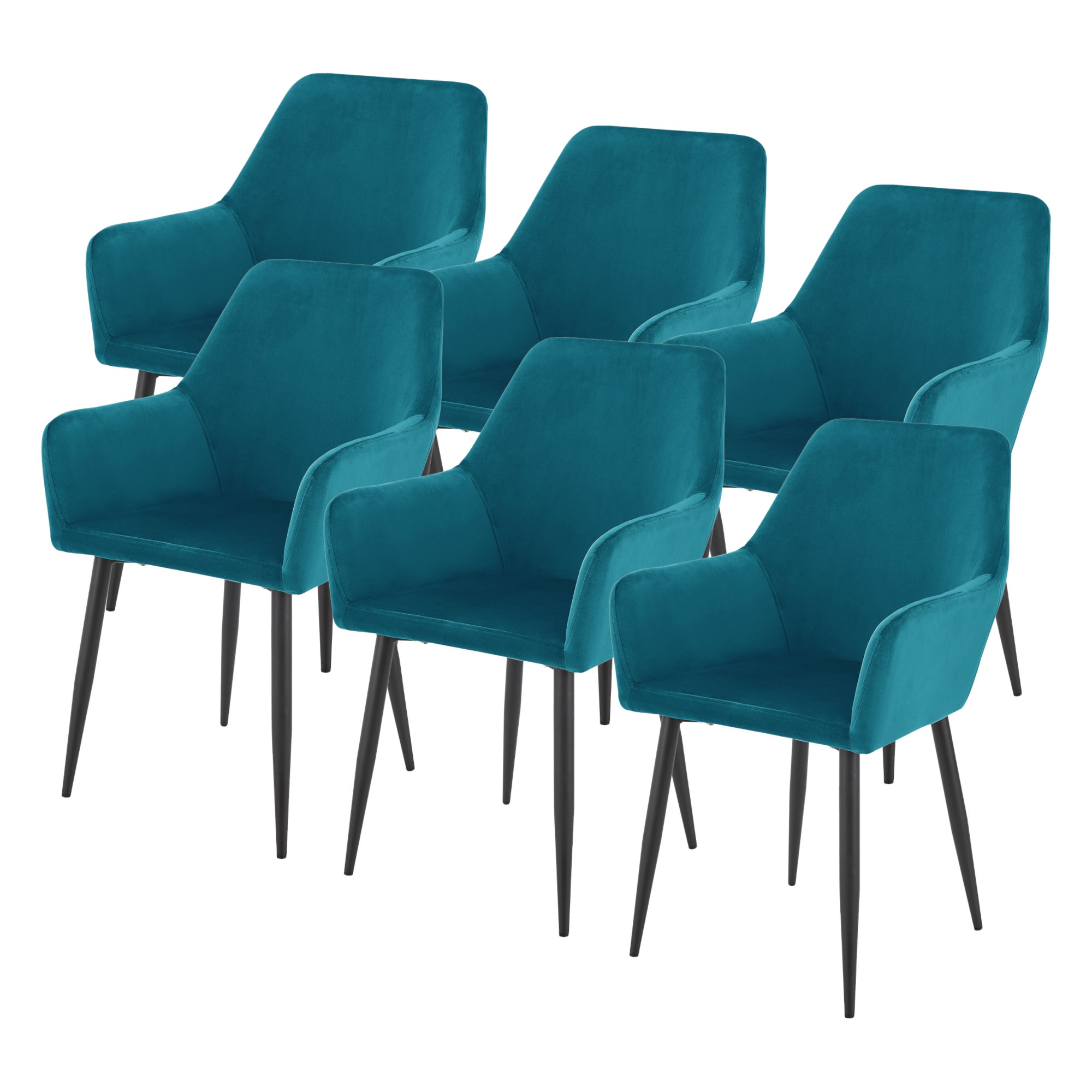 Lot de 6 chaises de salle à manger Hollola 86 x 57 x 56 cm bleu ...