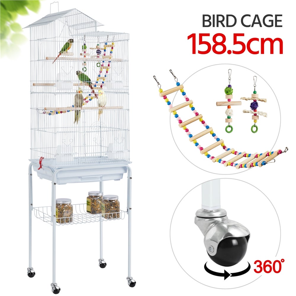 Cage à Oiseaux Décorative en Métal de 158,5 cm de Haut avec Support ...