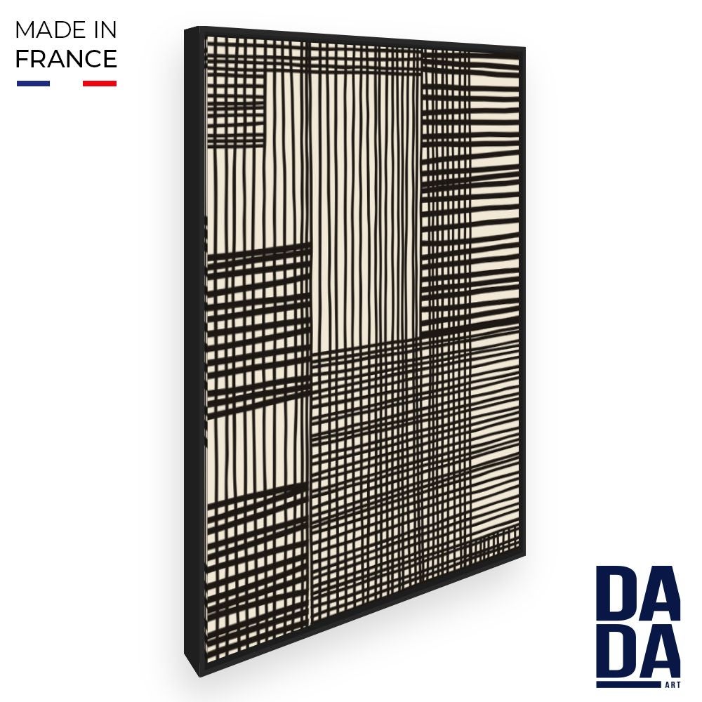 Toile encadrée Lignes croisées modernes / 72x108cm / Cadre Noir ...