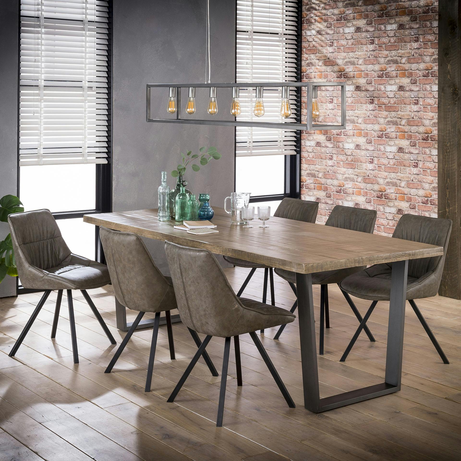 Table à manger contemporaine bois métal 230 cm LUCKNOW | Leroy Merlin