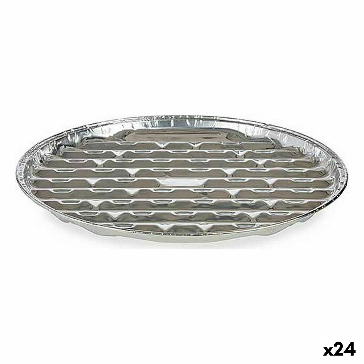Set de Fuentes de Cocina Desechable Pizza Aluminio 32 x 3 x 32 cm (24 ...