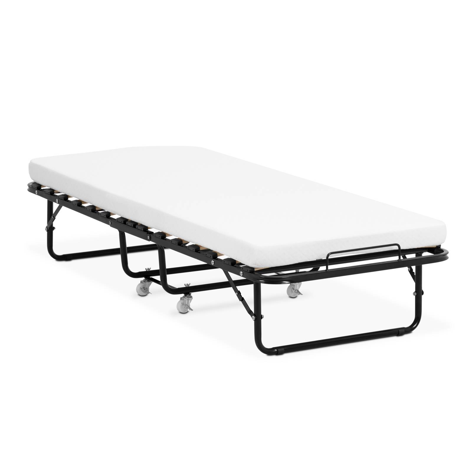 Lit d'appoint pliable avec matelas - 80 x 190 cm - 150 kg - à roulettes ...