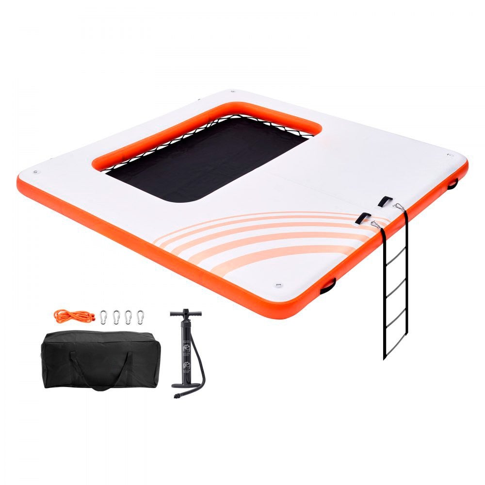 Plataforma y Base Flotante Inflable 3x3m con Red, Escalera y Accesorios ...