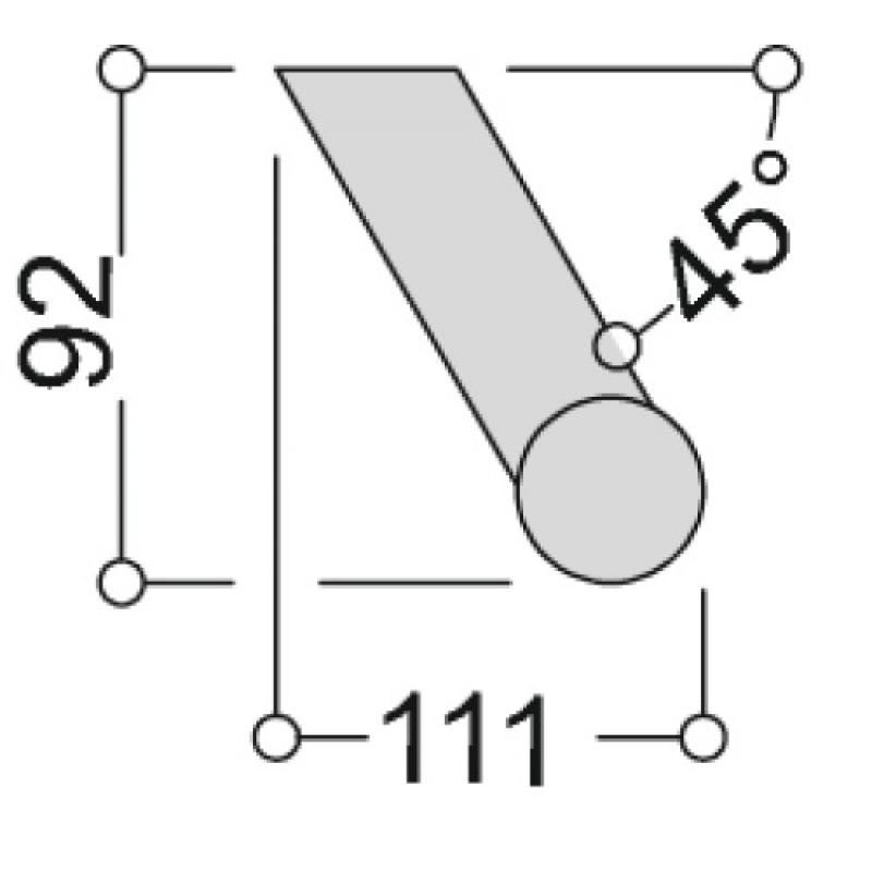 Poignée porte battante inox entraxe réglable type NT STG 1522 inclinée ...