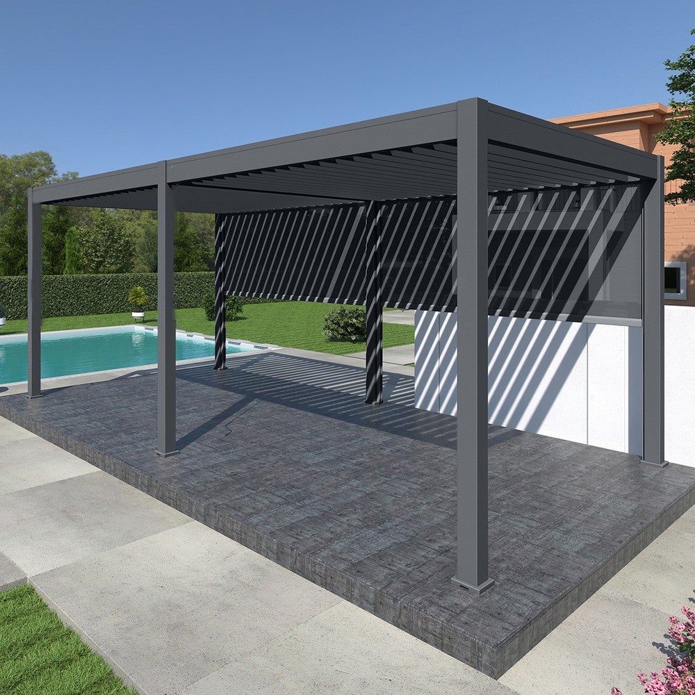 Pergola bioclimatica Ombréa autoportante 3x6M - Antracite - ELMO ...
