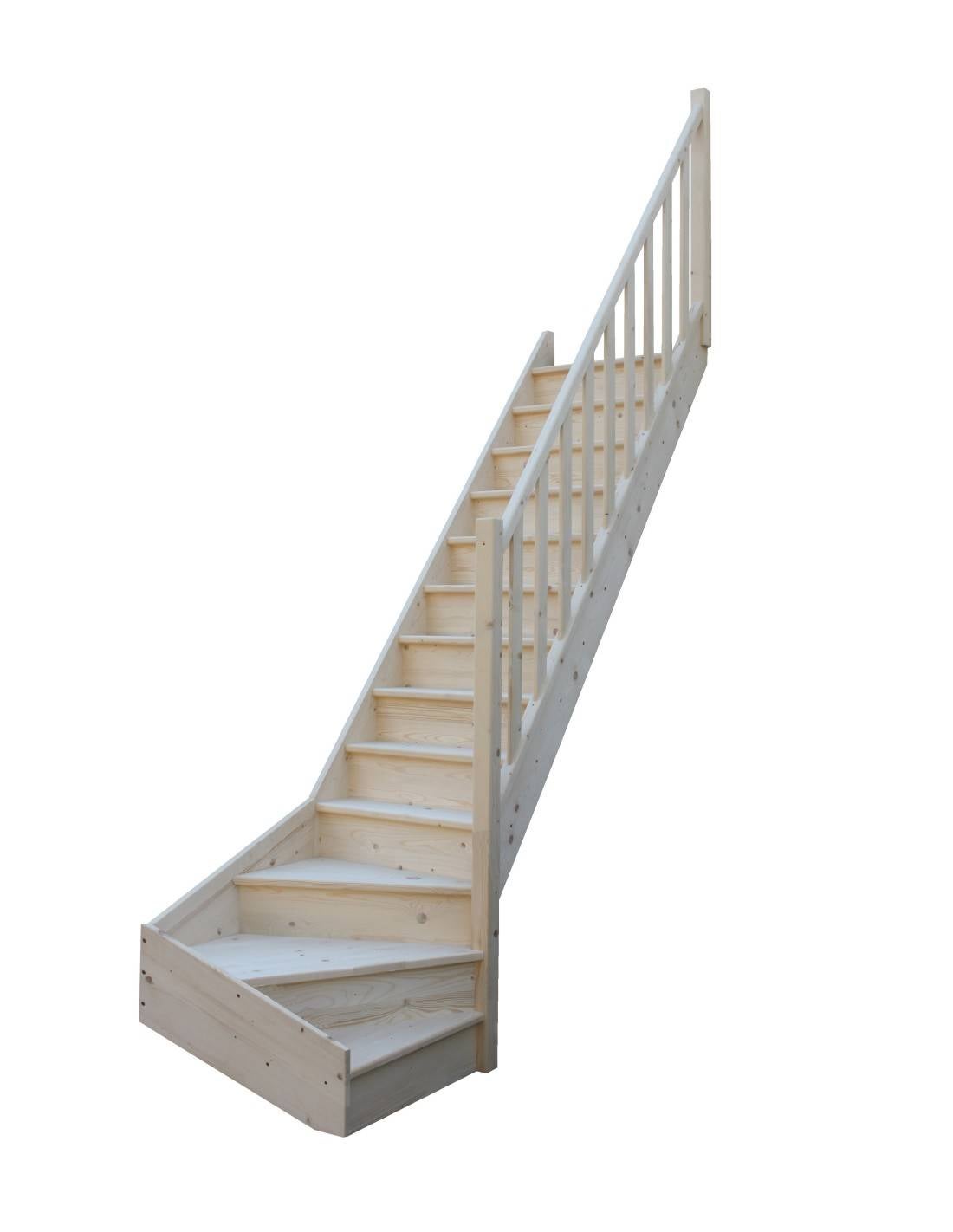 Escalier Quart Tournant Bas Brosses Sapin- Bas à Droite Avec ...