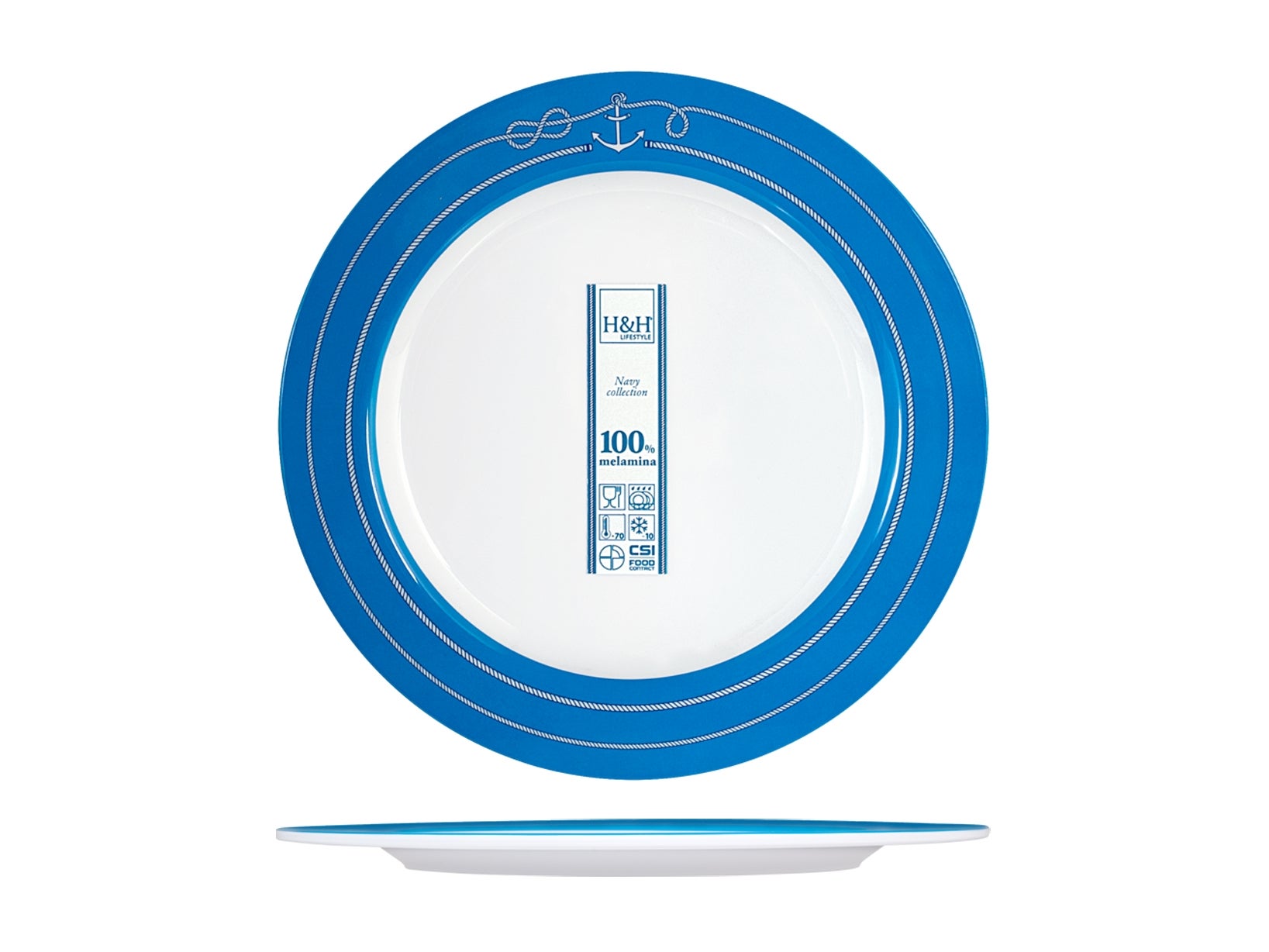 Piatti Frutta Melamina Ø 20 Cm, Colore Bianco E Blu, H&H | Leroy Merlin