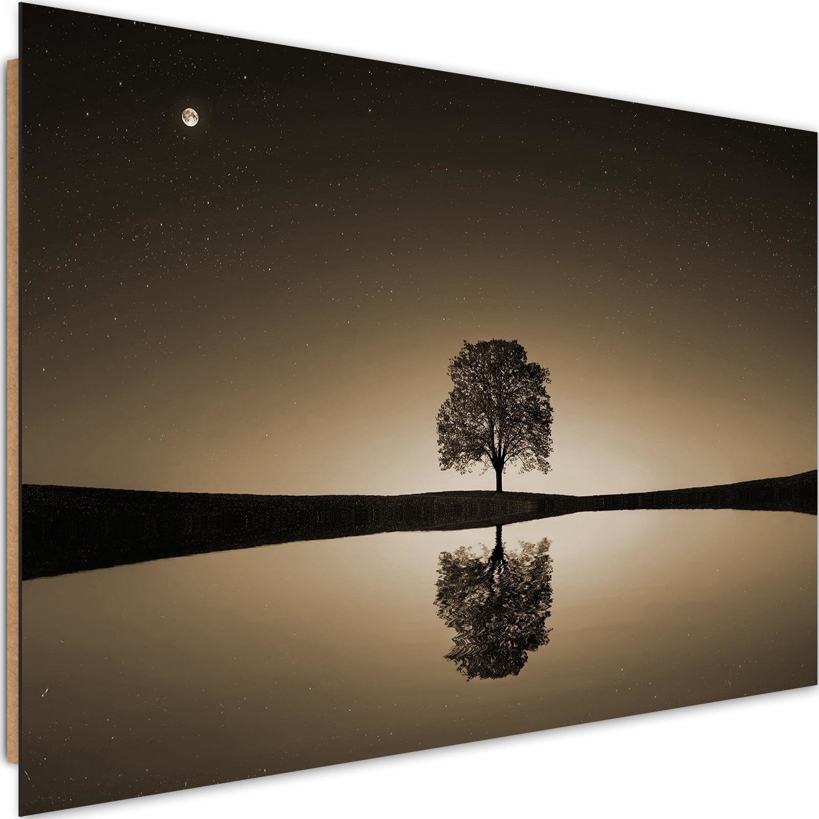Tableau bois arbre solitaire 1sepia - 120 x 80 cm | Leroy Merlin