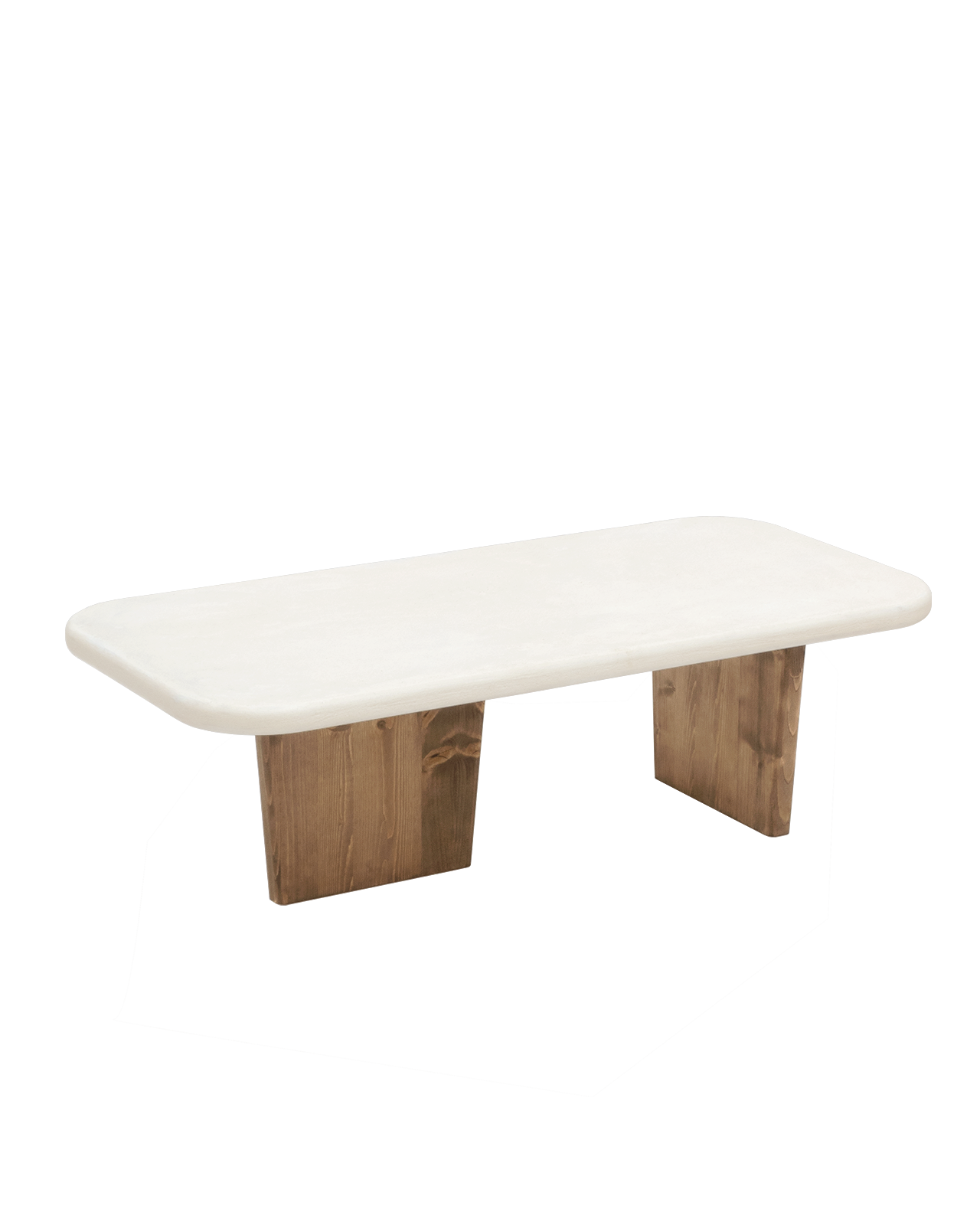 Mesa de centro de rectangular de microcemento Decowood con dos patas en ...