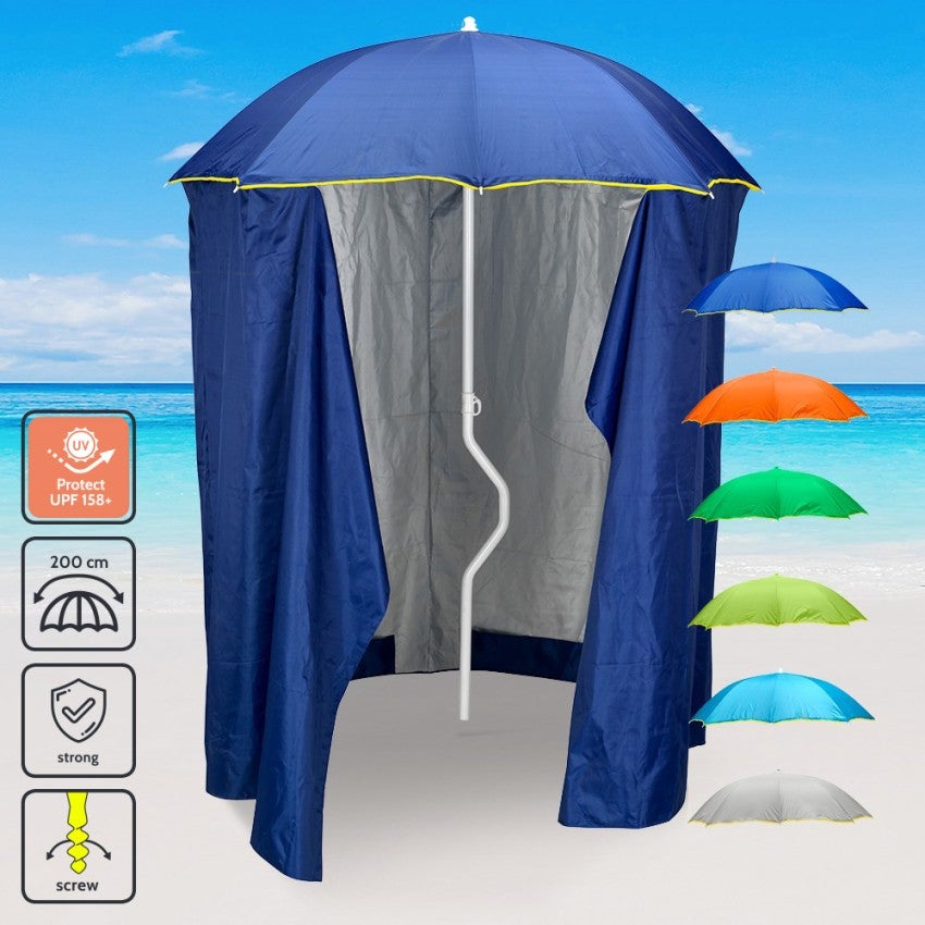 Parasol de plage léger visser tente protection uv GiraFacile 200 cm Zeus | Leroy Merlin