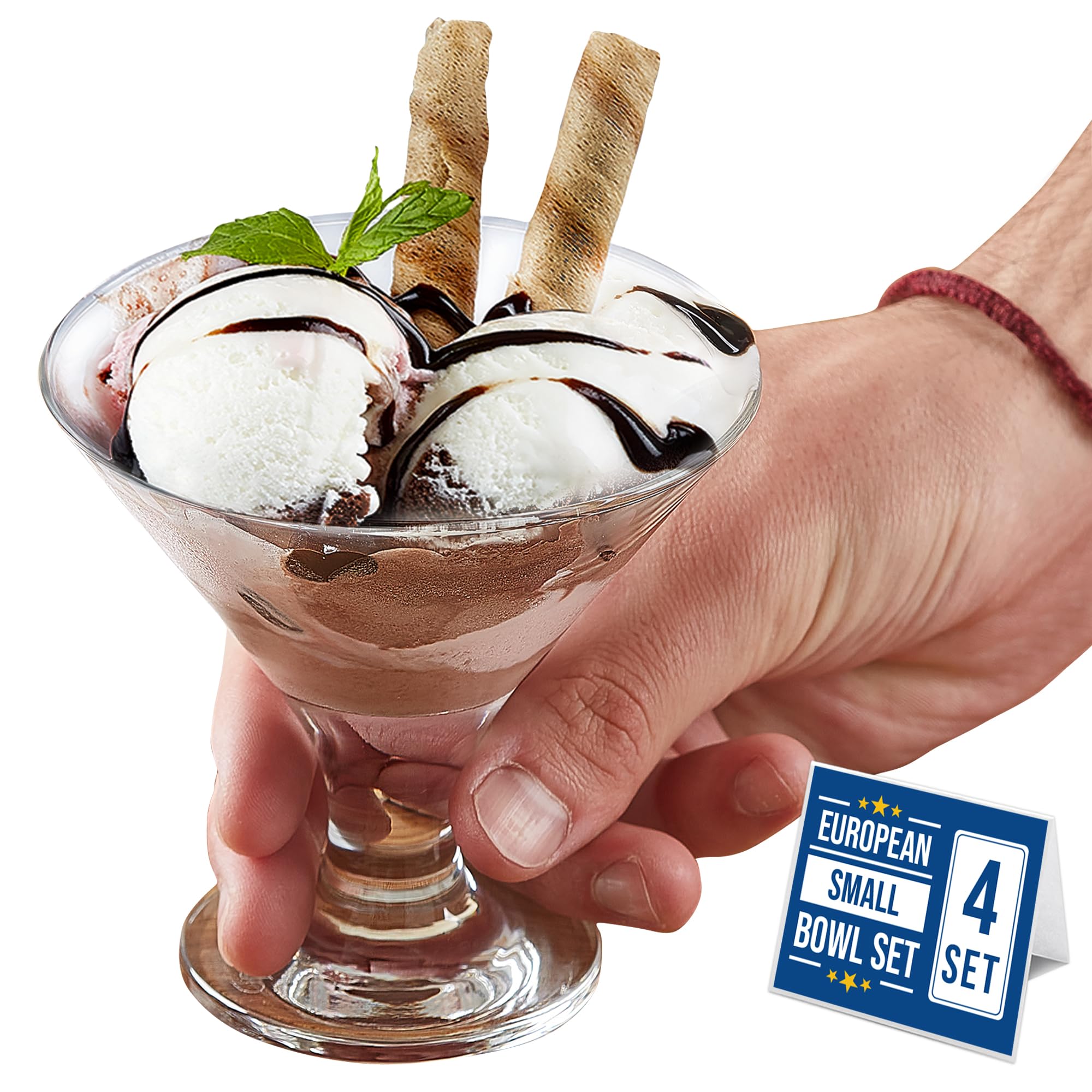 CRYSTALIA 100% SENZA PIOMBO Premium Coppette Gelato Vetro, 185ml Set di ...