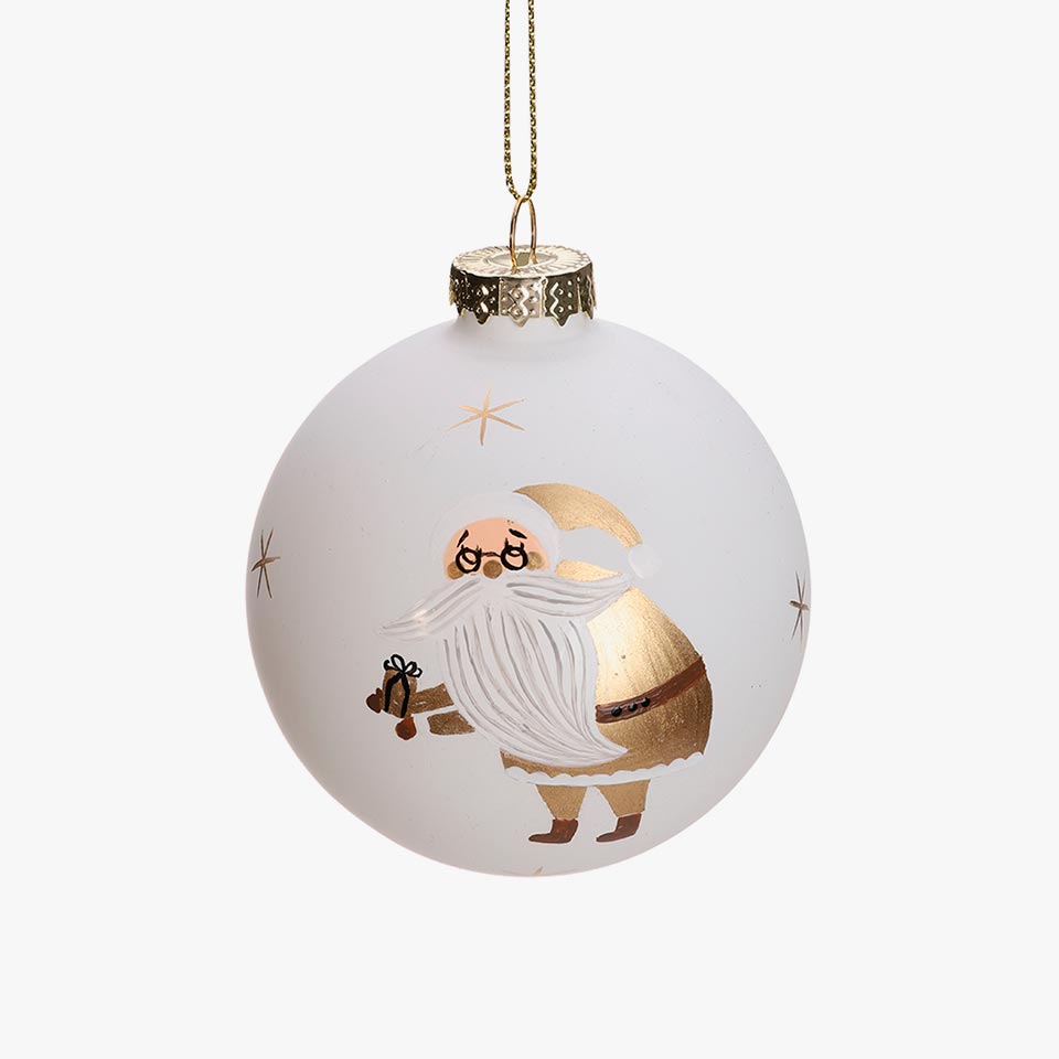 Boule de Noël GOLD SANTA TO GIFT D. 8 cm | Leroy Merlin