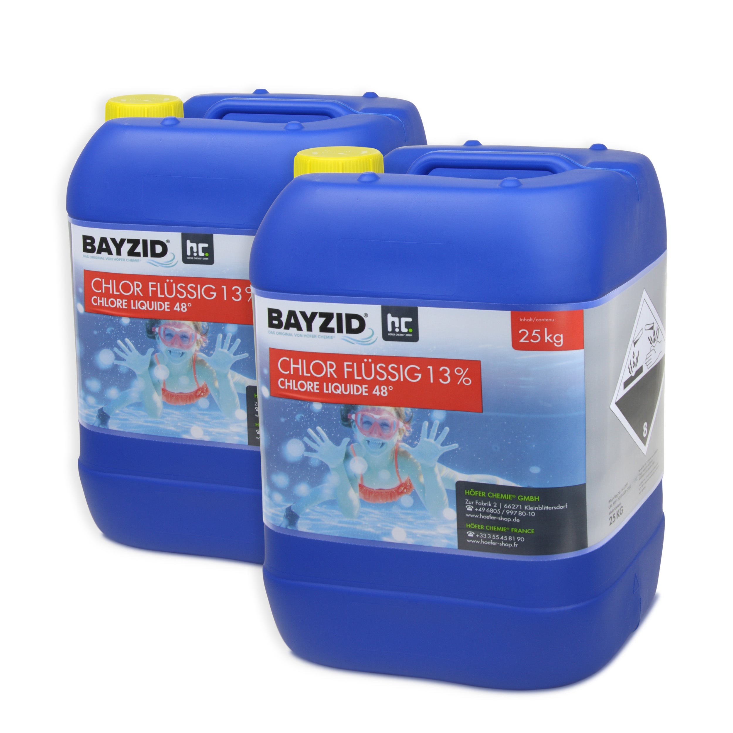 2 x Chlore liquide 48° Bayzid® en bidon de 25 KG (20L) | Leroy Merlin