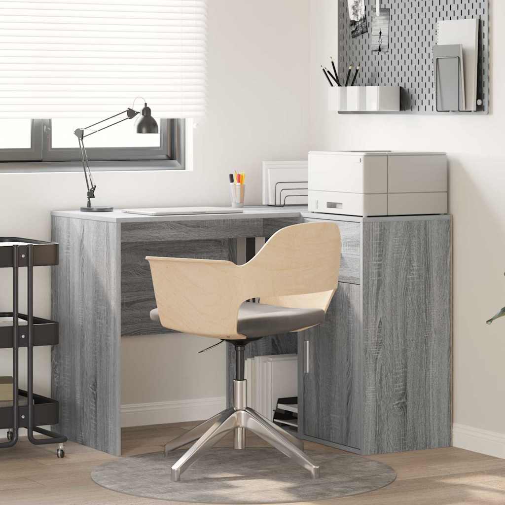 Maison Exclusive - Escritorio de Esquina con cajón Gris Sonoma 102 x 88 ...
