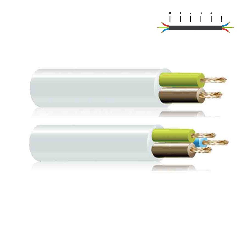 Câble électrique h 05 vv-f 3x1mm blanc euro/mts | Leroy Merlin