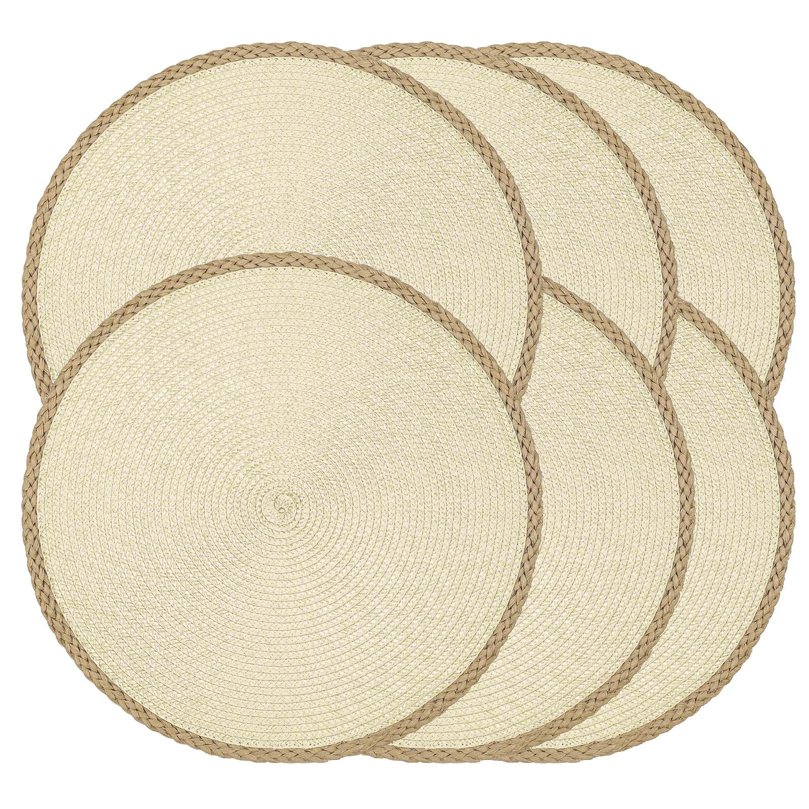 Set de table tissé simple 6 pièces, tapis rond décoratif antidérapant ...