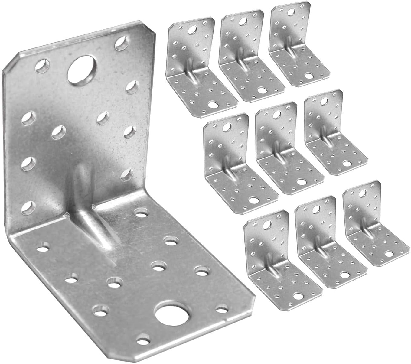 10 soportes de montaje reforzados (70 x 70 x 55 x 1,8) con fijación en ...