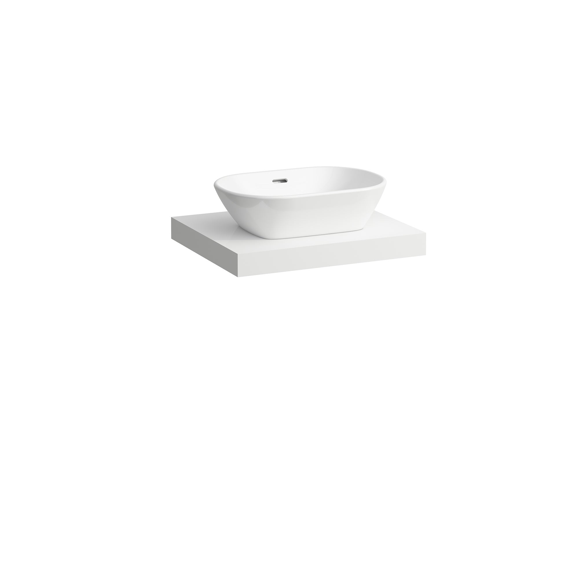 Laufen Lani placa de lavabo, un recorte en el centro, 585x495x65mm ...