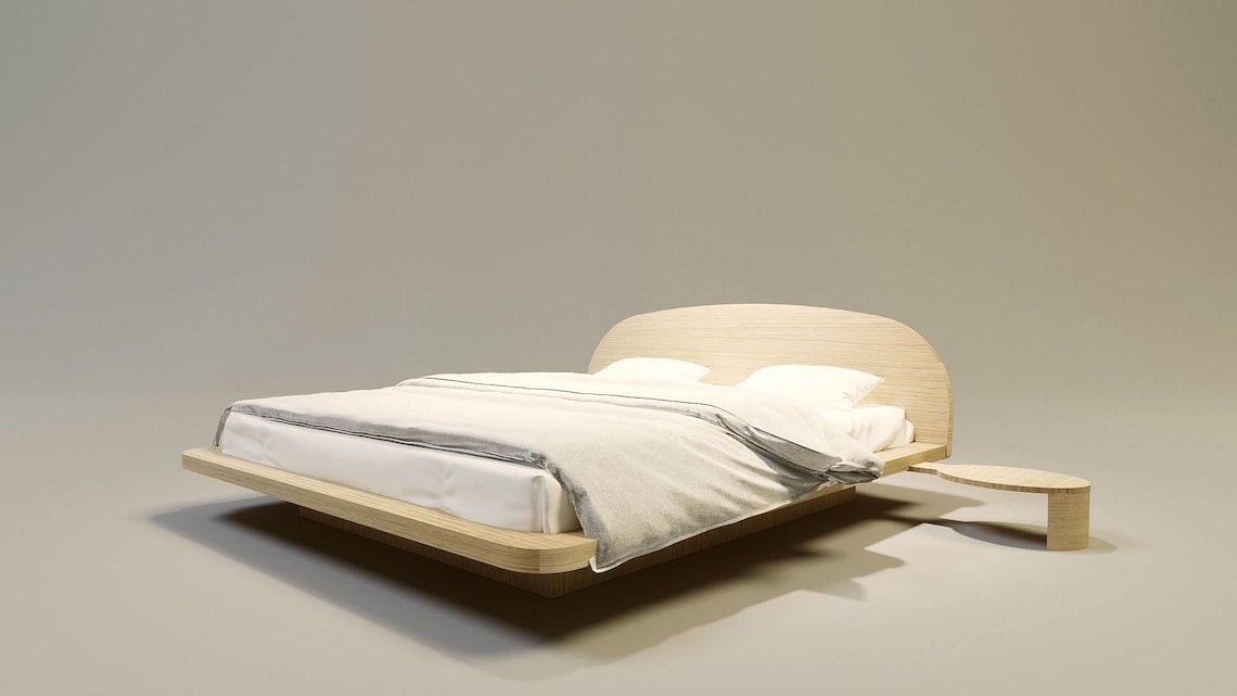 Lit pour adulte 160x200cm avec tête de lit élegant modéle SPECI Chêne ...