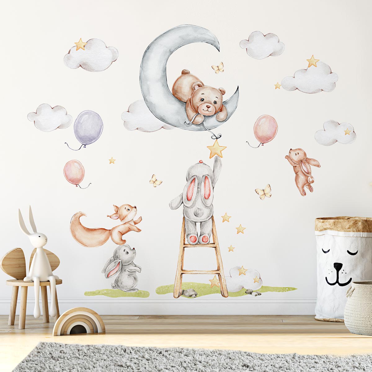 Stickers muraux | Sticker Mural Autocollant - ANIMAUX LAPINS ET LEURS ...