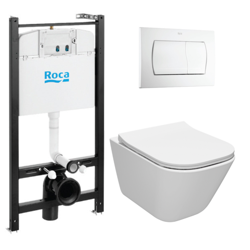 Swiss Aqua Technologies Pack WC ROCA con bastidor ROCA ACTIVE + Taza ...