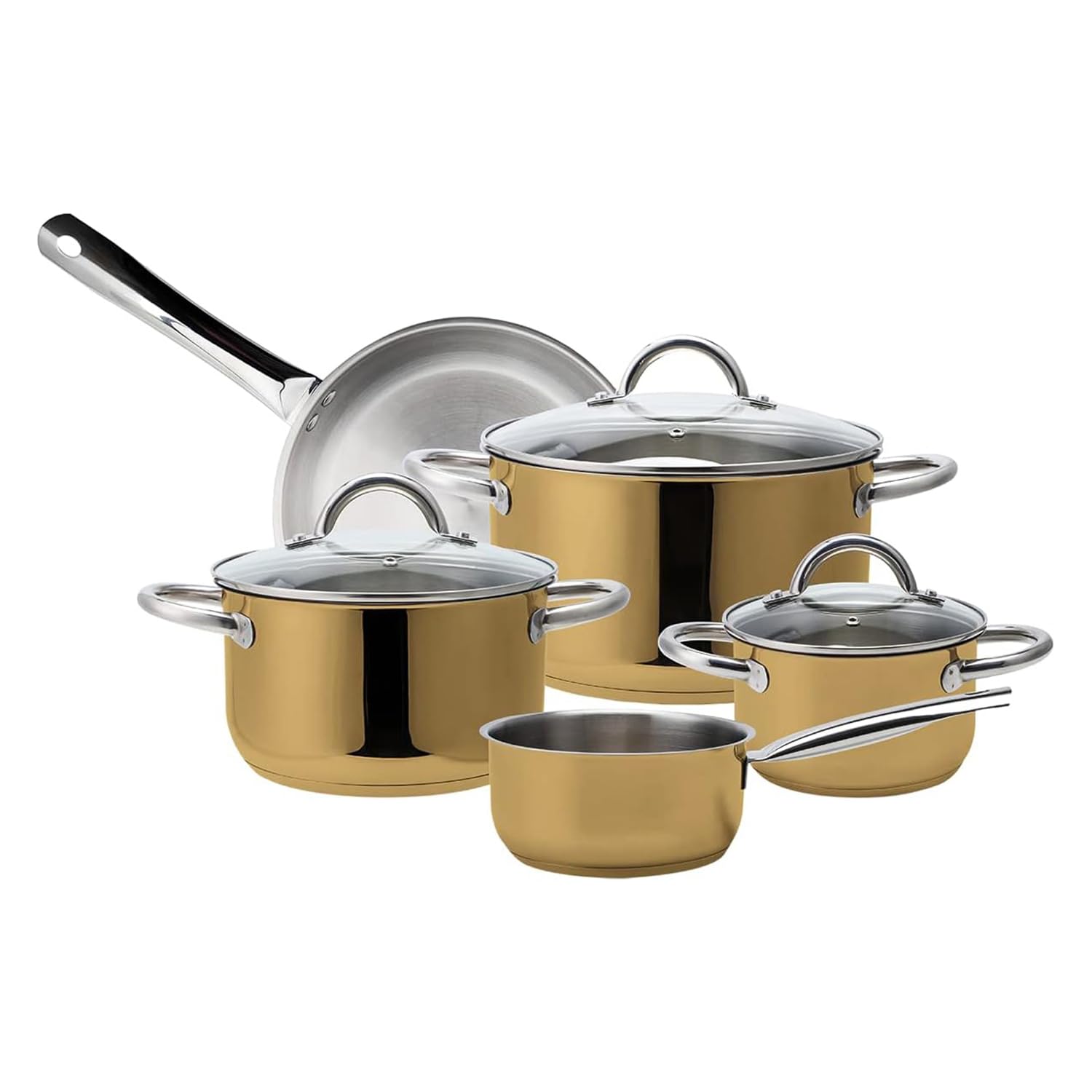ECHTWERK Set di 8 pentole in acciaio inox di alta qualità - Con ...
