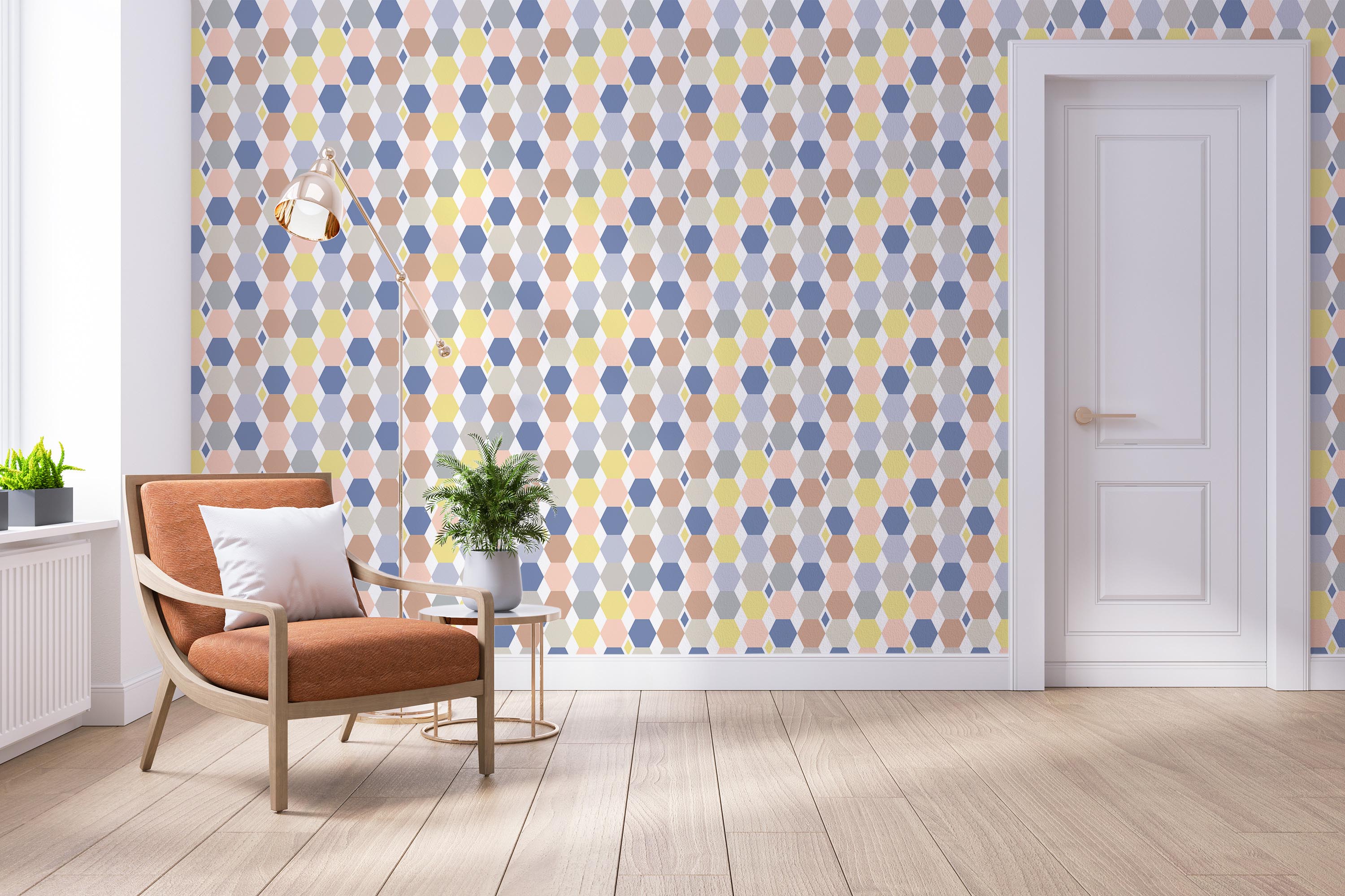 Multicolor Geometric Tiles Wallpaper | Leroy Merlin