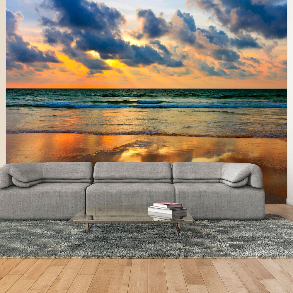 Papier peint intissé panoramique Paysage Coucher de soleil coloré sur ...