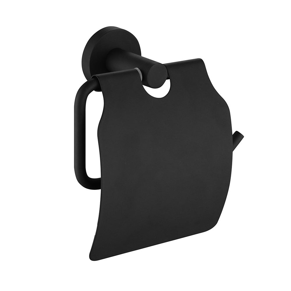 Porte-rouleau avec couvercle Noir - Tokio | Leroy Merlin
