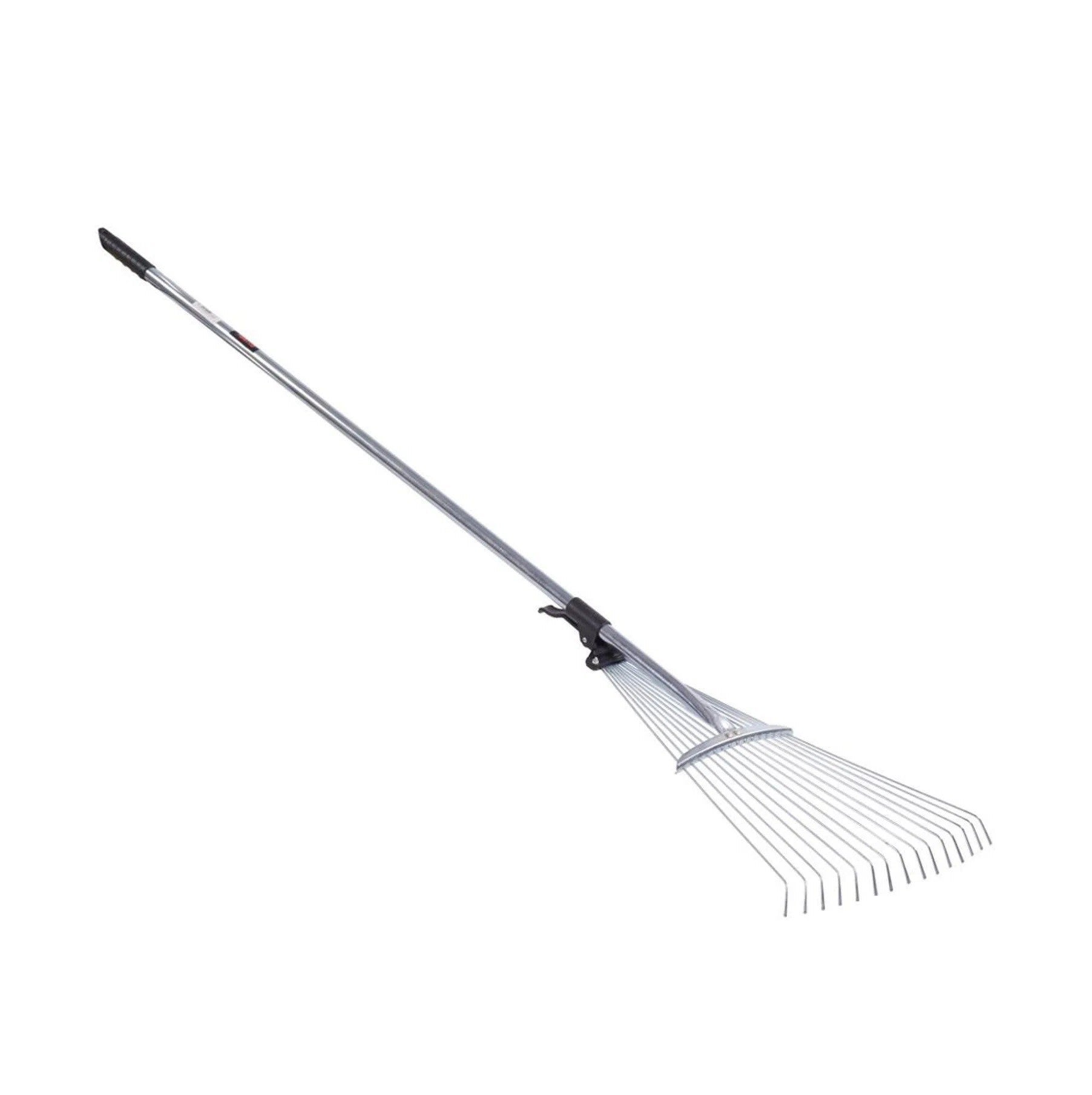 Rastrillo de jardín de acero de 15 dientes para hierba y hojas con palo ...