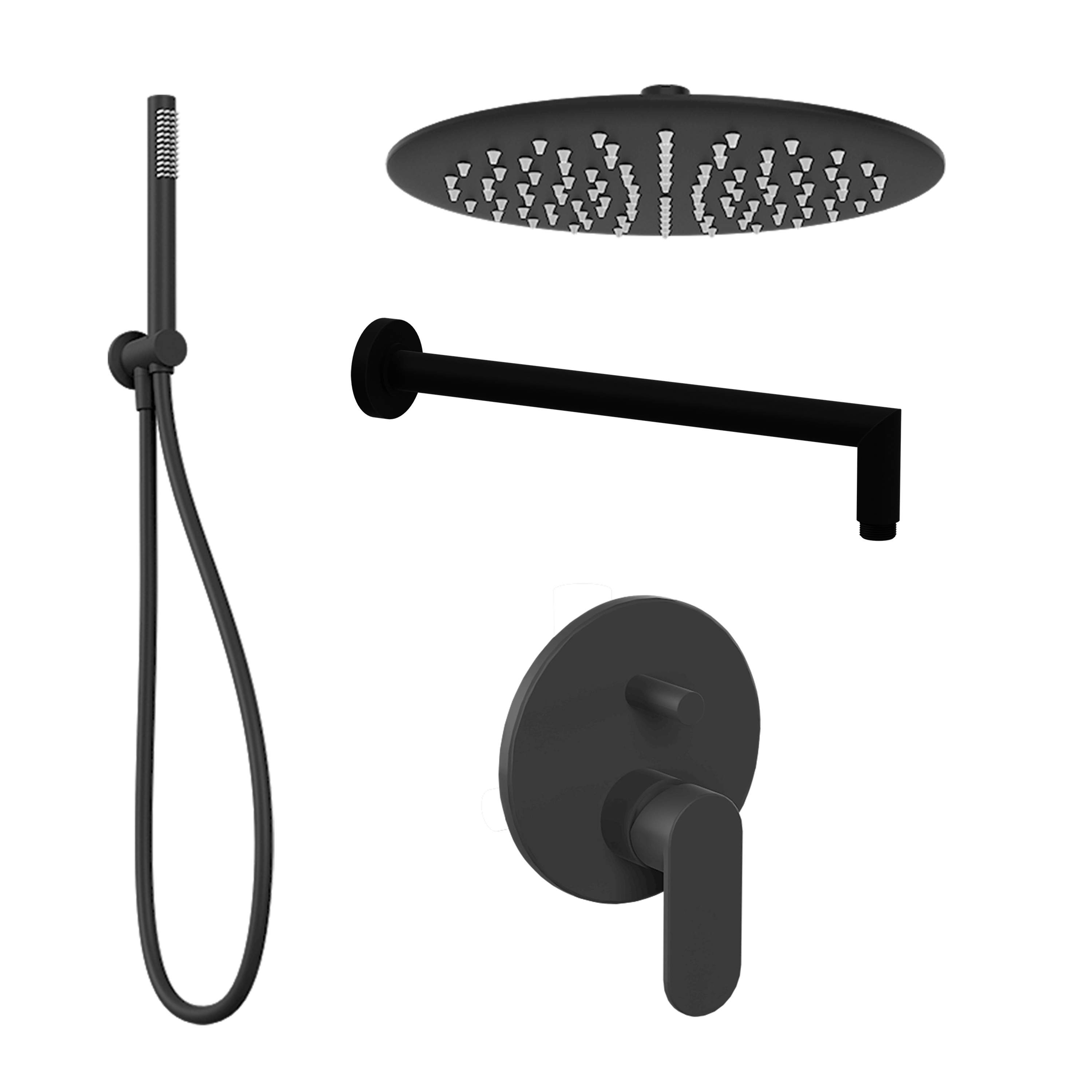 Kit de douche complet noir mat Ercos Versilia BNKISK0007 - Noir mat ...