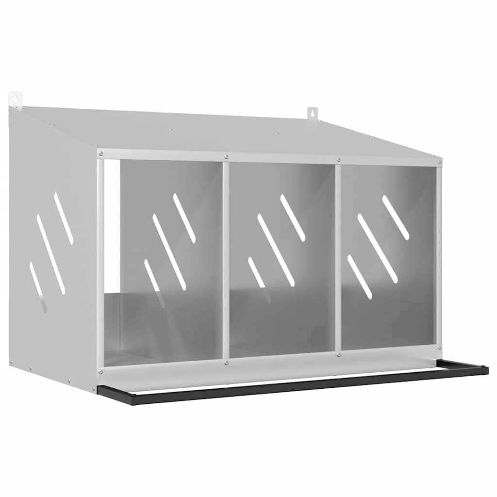 Nid pour poules à 3 compartiments, galvanisé argent | Leroy Merlin