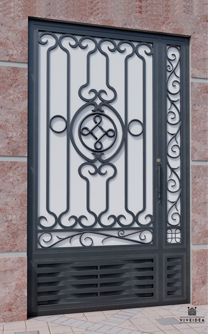 Porte d'entrée, métallique, artisanale, pour l'extérieur, un vantail ...