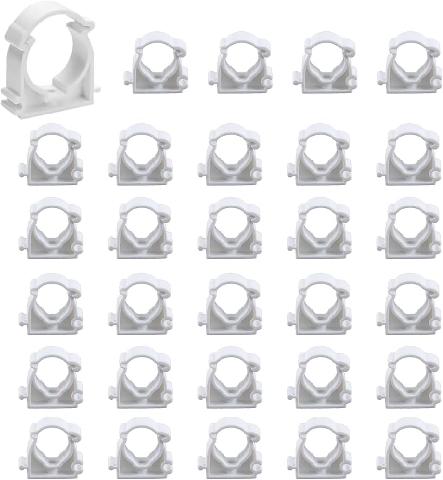 30 Pièces 20mm Clips de Tuyau en PPR Blancs,Clips Fixes pour Conduits d ...