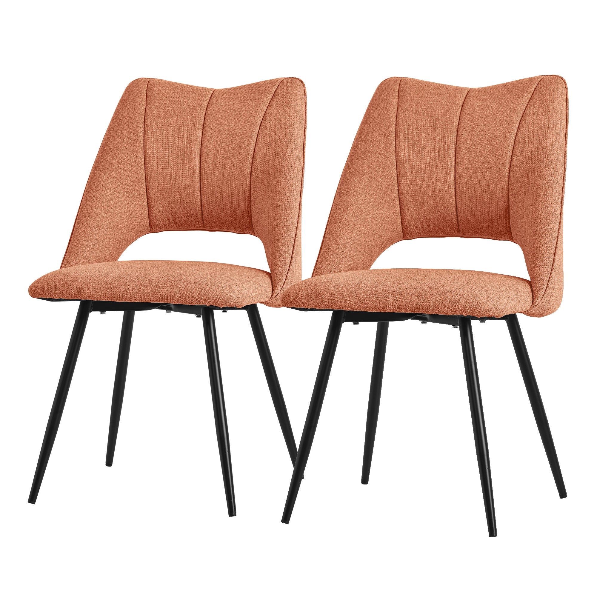 ML-Design Juego de 2 Sillas de Comedor Naranja, Asiento de Poliéster ...