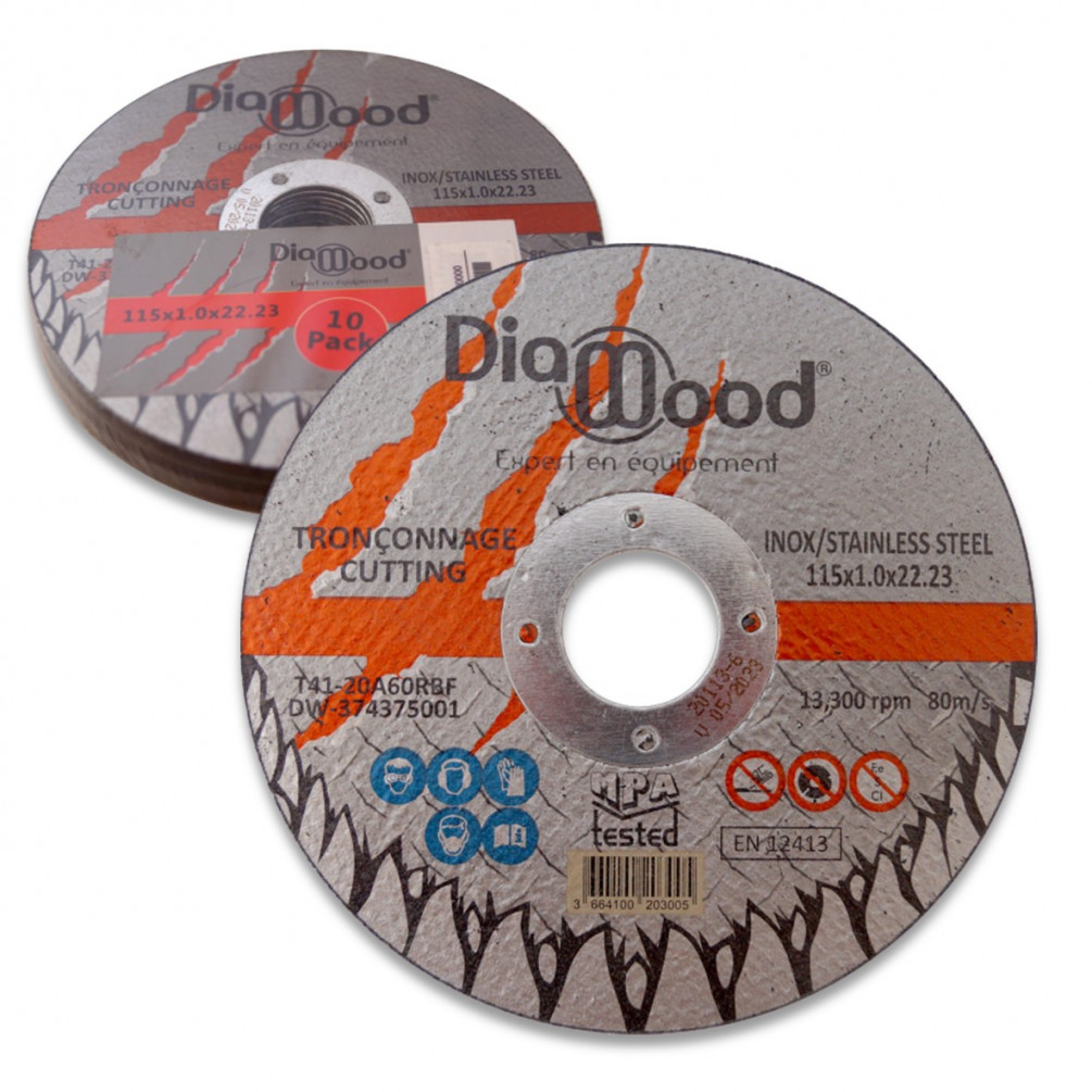 Lot de 10 Disques à Tronçonner Inox Découpe Acier pour Meuleuse d'Angle ...
