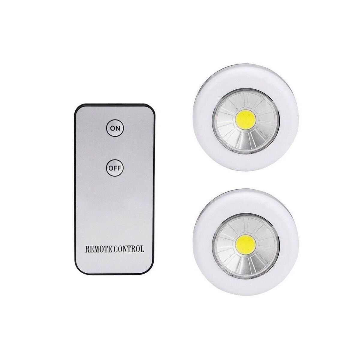 2 SPOTS COB TÉLÉCOMMANDE POINT LUMINEUX LED LAMPE D'ARMOIRE AVEC ...