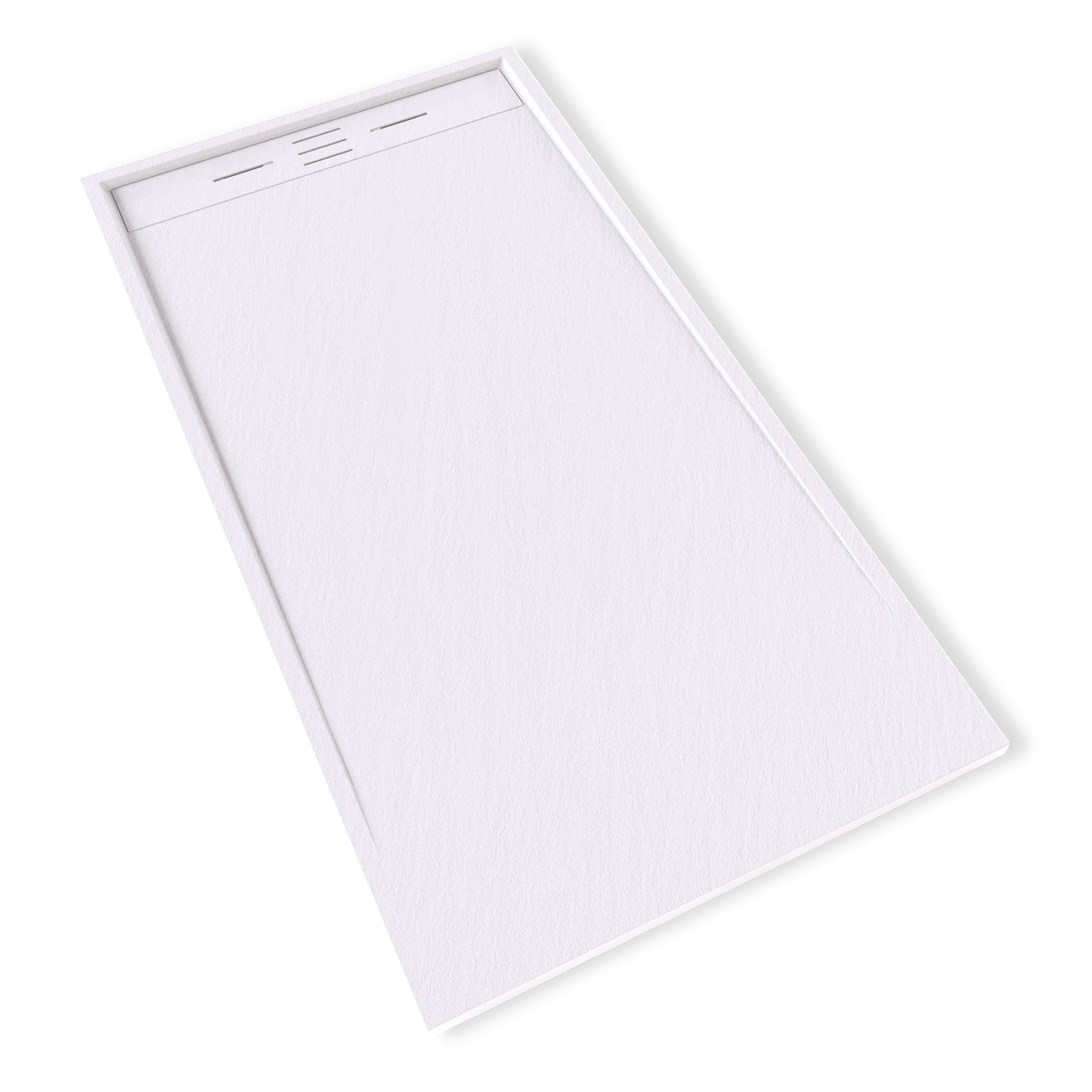 HIEMAL Receveur de douche 90 x 170 cm résine Blanc aspect ardoise ...
