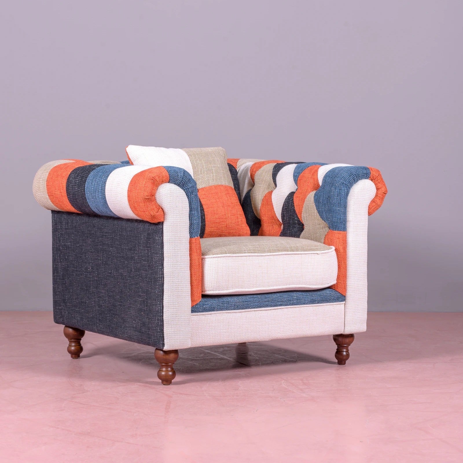 Divano a 1 posto rivestito in patchwork - Chesterfield | Leroy Merlin