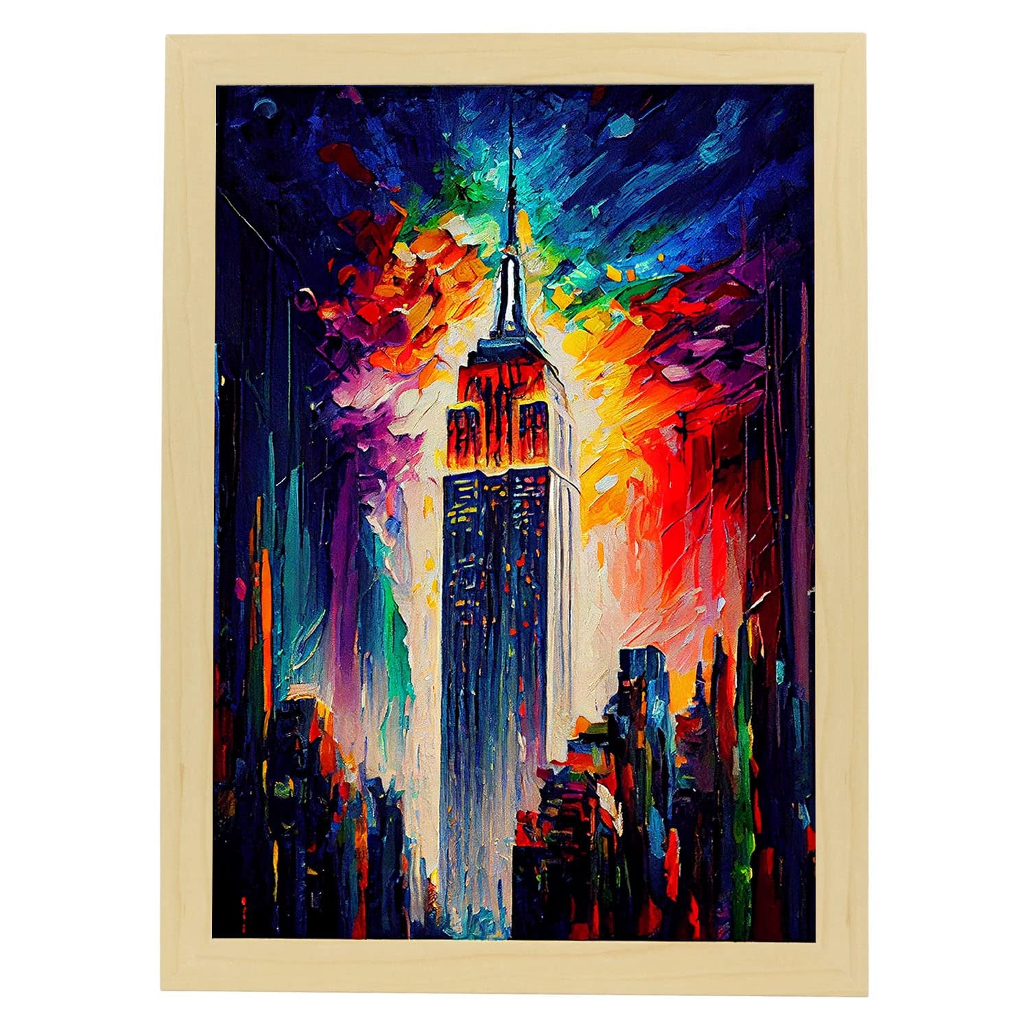 Nacnic Empire State Building Affiche De Style Peinture À L'huile ...