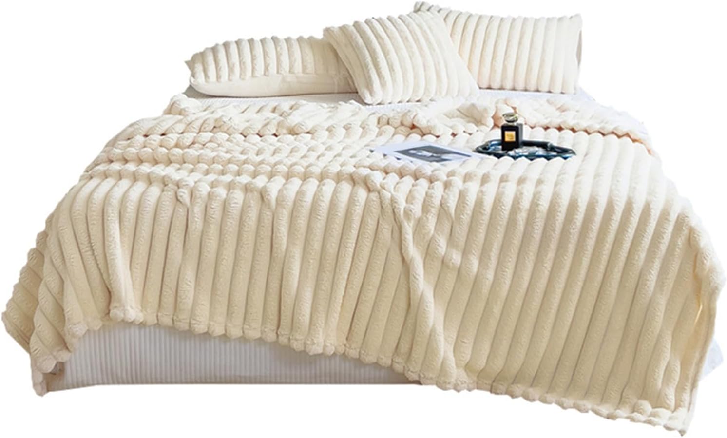 Couverture polaire légère et confortable à poils longs, couvertures ...