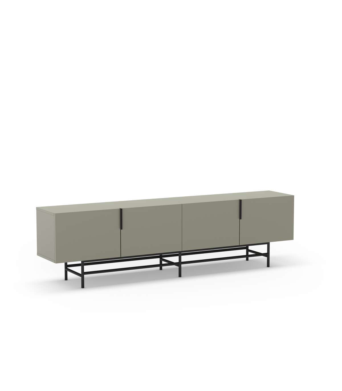 Mueble para televisión 4 puertas Elena acabado verde/negro, 55cm(alto ...