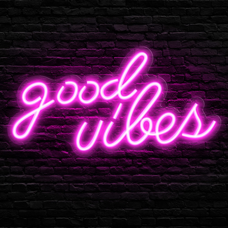 Neon LED Good Vibes Néon Lettre Art Mural Enseignes USB Lumineuse Néon ...