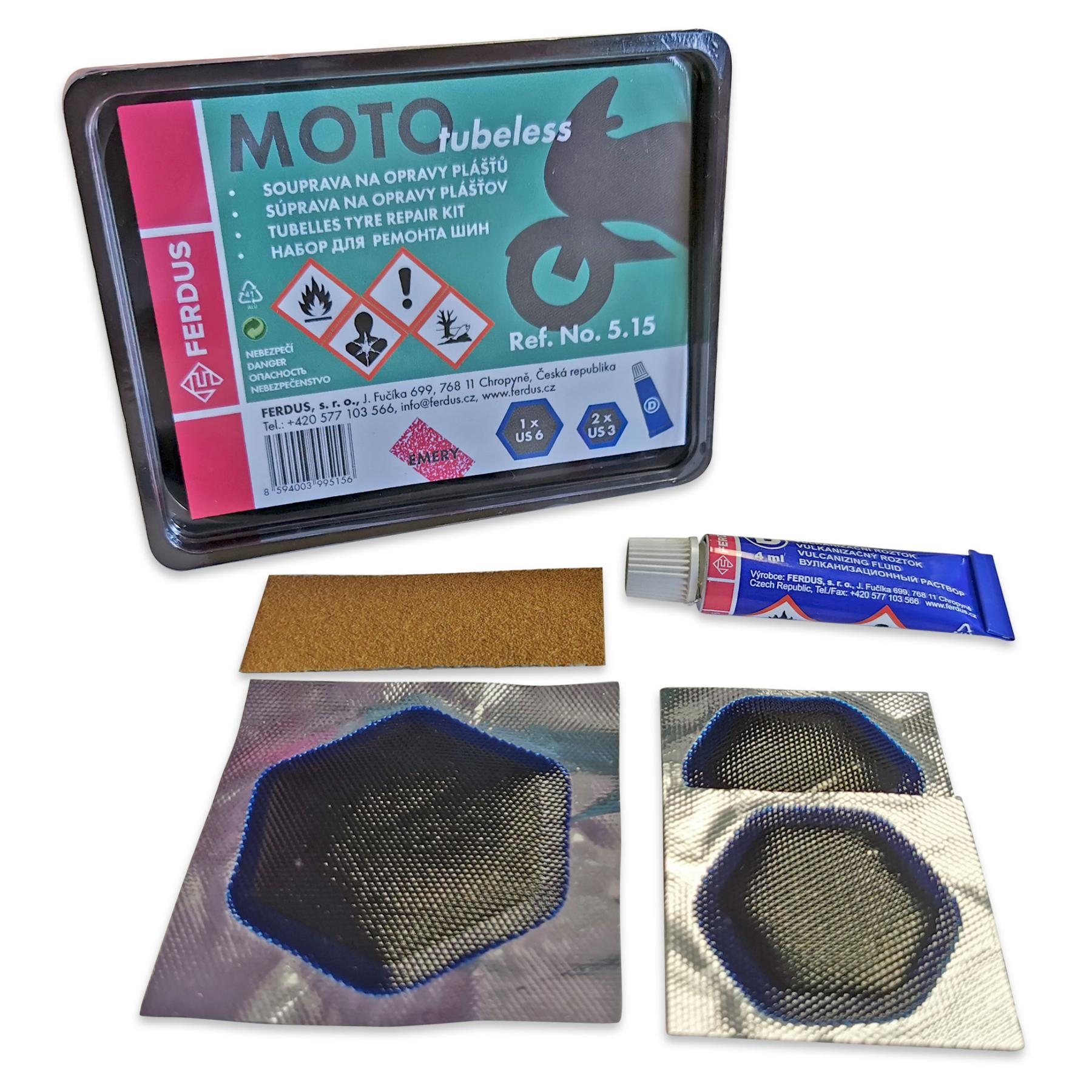 KIT REPARATION PNEU MOTO TUBELESS, RUSTINES - 5 PIECES | Leroy Merlin