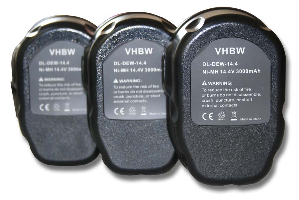 Vhbw 3x Batteries compatible avec Dewalt DC612KA, DC614KA, DC551KA ...