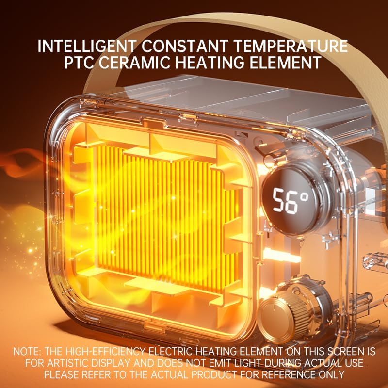 Calentador eléctrico portátil de 1200 W, de cerámica PTC, color naranja ...