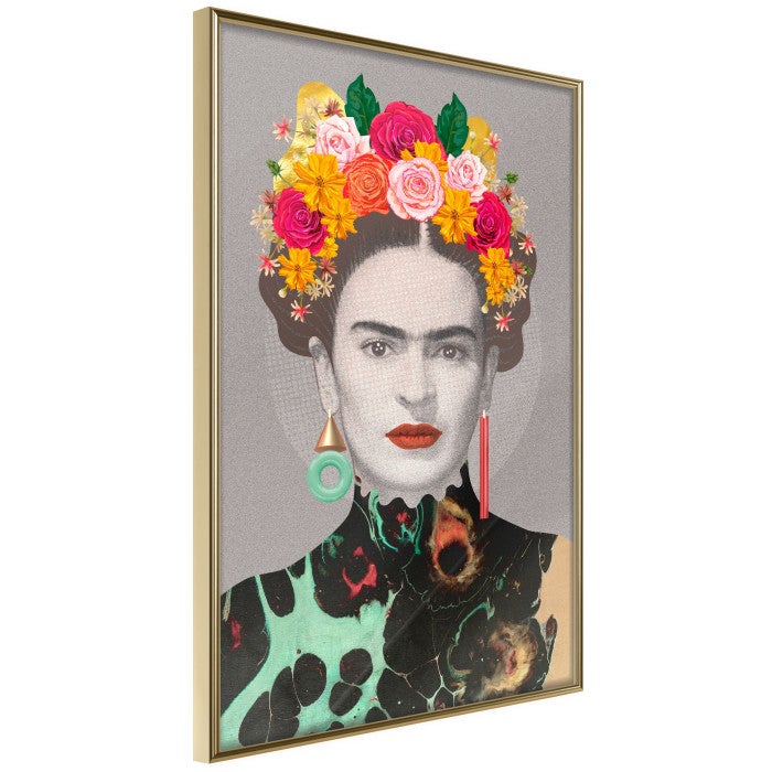 Affiche Murale Encadrée "Charismatic Frida" 21 x 30 cm Or | Leroy Merlin