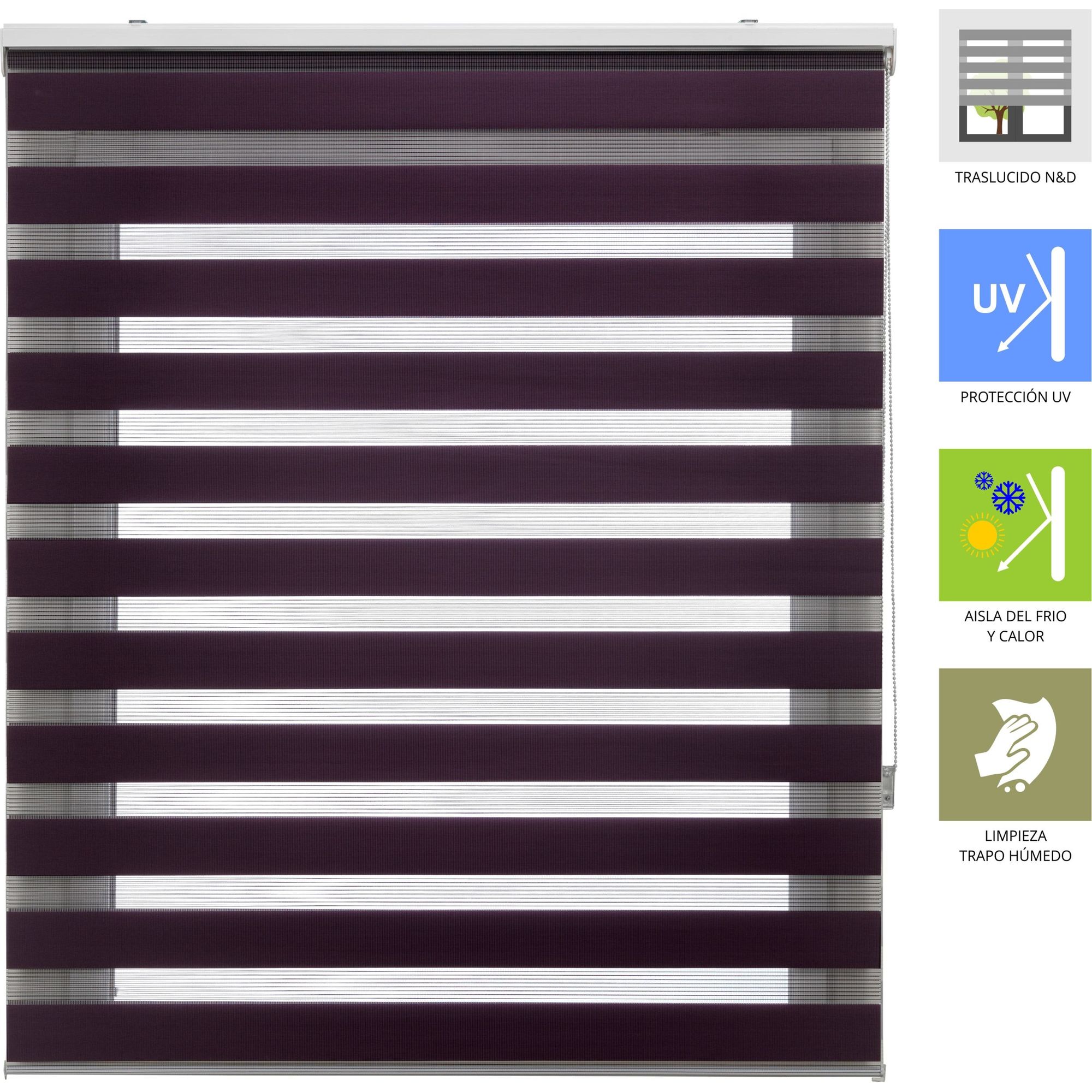 BLINDECOR LIRA | Estor Enrollable Noche y Día - Medidas Estor: 140x180 ...