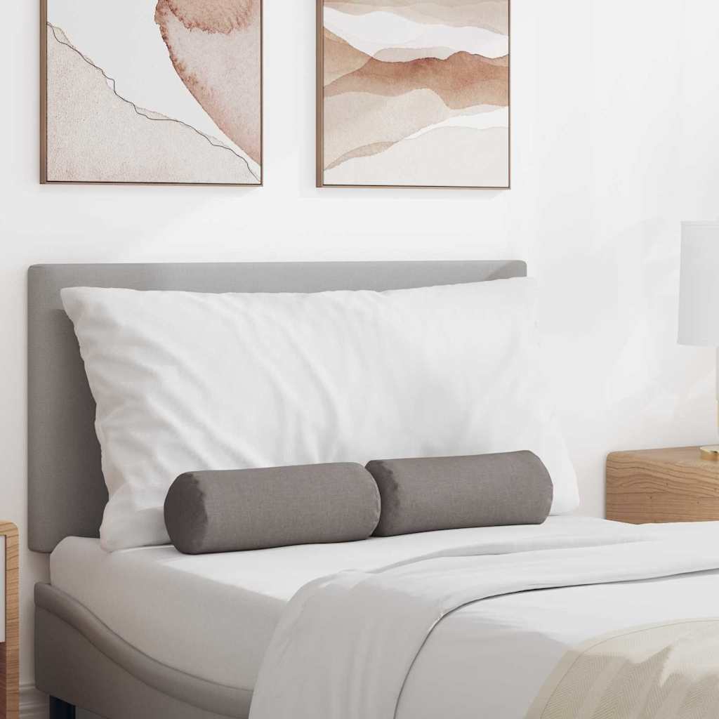 Cojines Bolster 2 pcs Taupé Ø 15 x 40 cm tela | Leroy Merlin