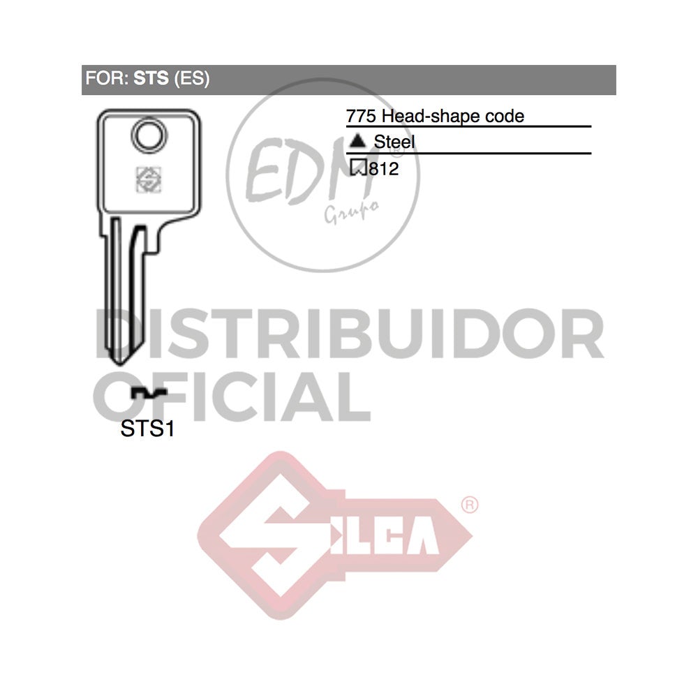 CLÉ PLATE STS STS1 SILCA ACIER NICKELÉ | Leroy Merlin